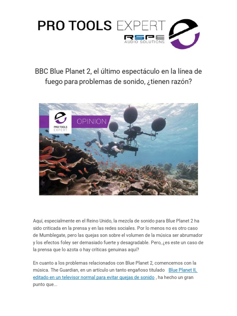 Críticas al Sonido de Blue Planet 2 | PDF | Sonido | Control remoto