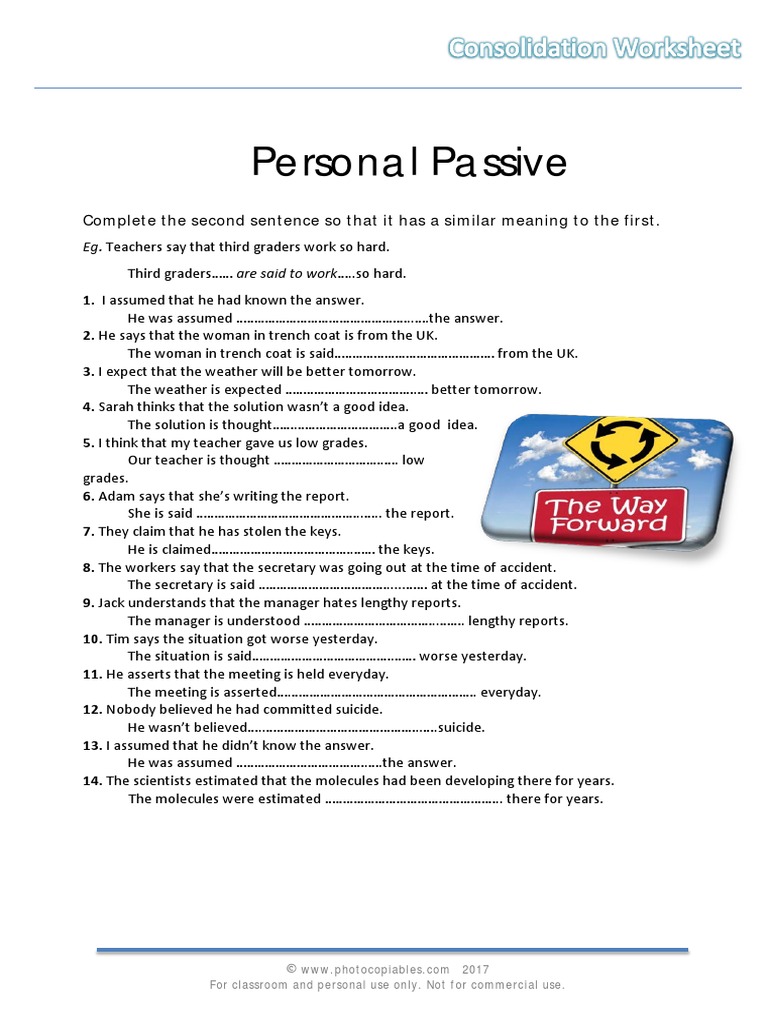 Personal Passive Voice Exercises | PDF
