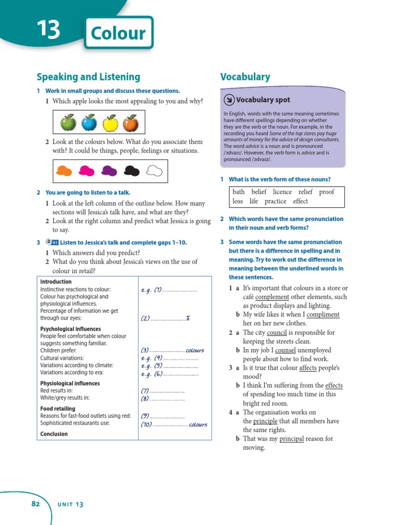 Objective Advanced Unit 13 | PDF | Adjective | Color