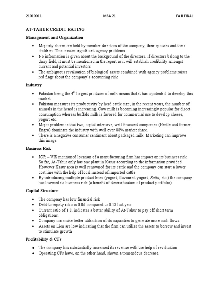 Final Fa2 - 21010011 | PDF | Milk | Cattle