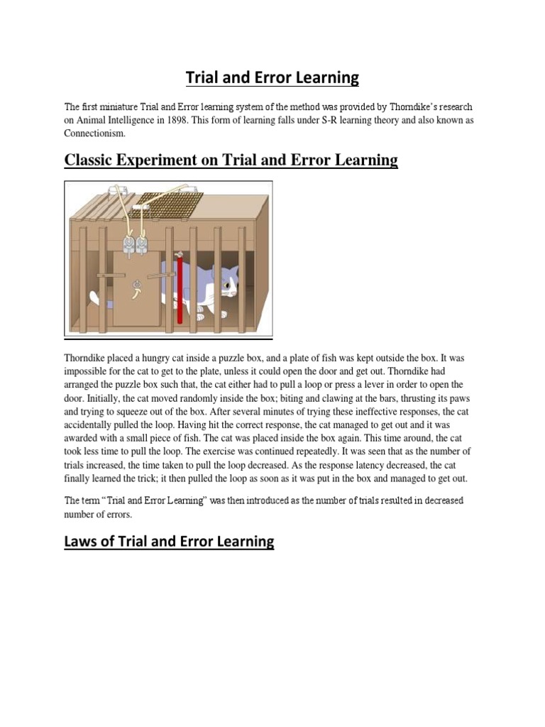 Trial and Error Learning PDF | Download Free PDF | Applied Psychology | Learning