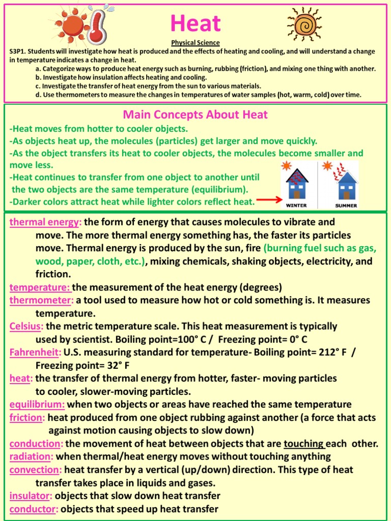 Heat Study Guide Cheaves-1 | PDF | Temperature | Heat