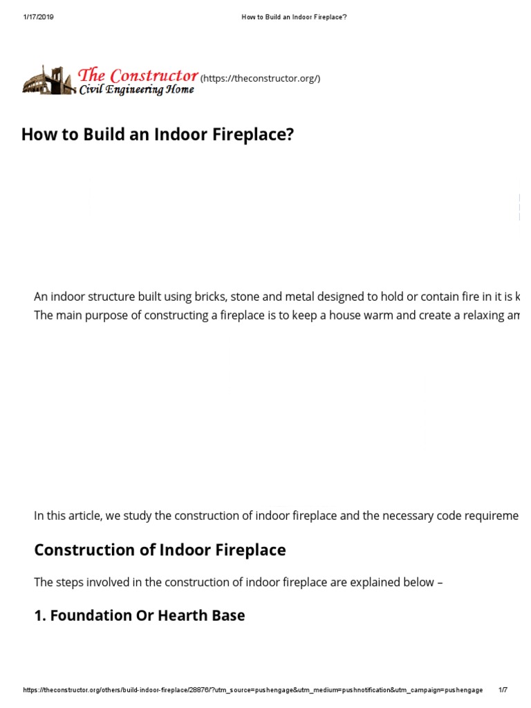 How To Build An Indoor Fireplace | PDF | Chimney | Fireplace
