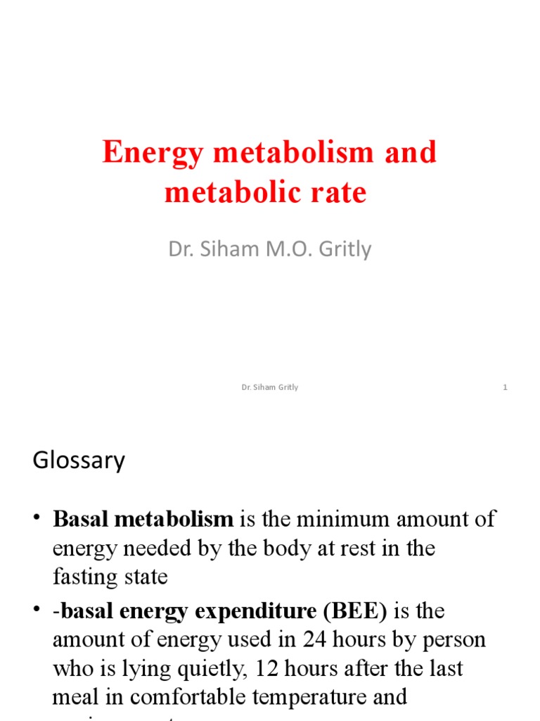 4 Energy Metabolism and Metabolic Rate | PDF | Adenosine Triphosphate ...