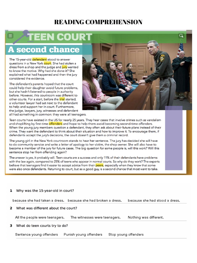Reading Teen Courts | PDF