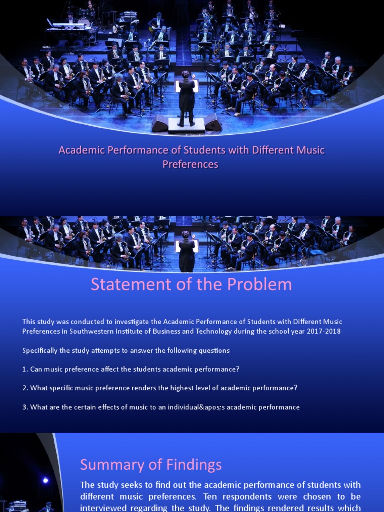 Academic Performance of Students With Different Music Preferences | PDF ...