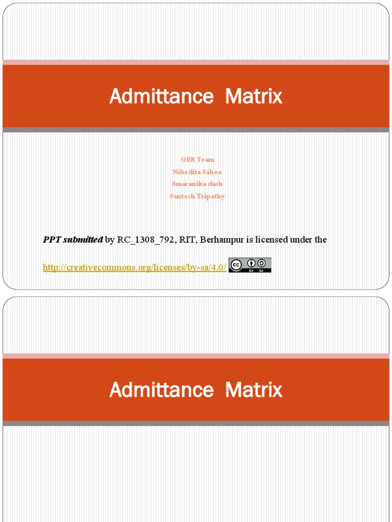 Developing an Accurate Bus Admittance Matrix for Power Flow Analysis ...