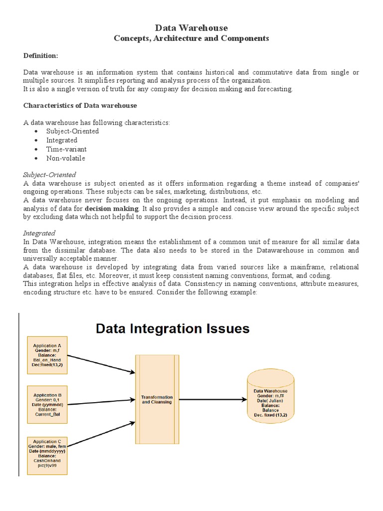 Data Warehouse Architecture, Components and Benefits | PDF | Data ...