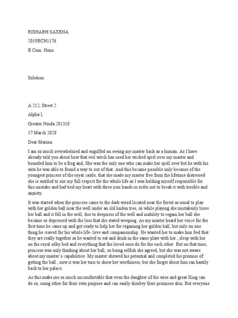 Letter To Sister | PDF