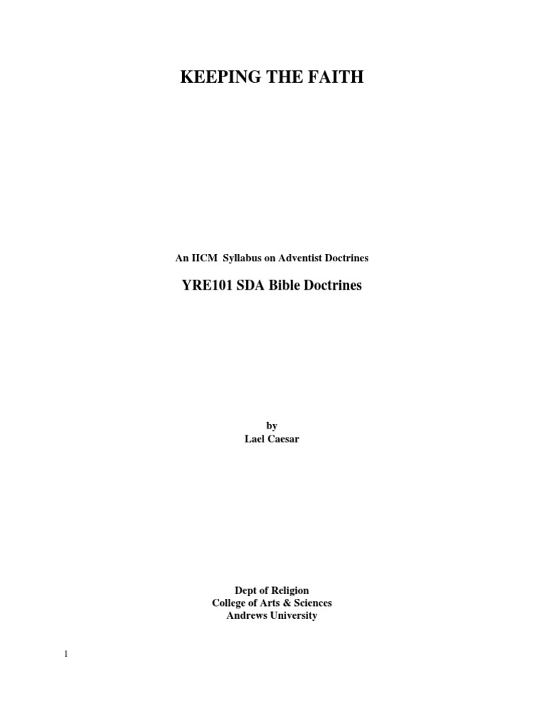 Yre 01 Sda Bible Doctrines | PDF | Satan | Seventh Day Adventist Church
