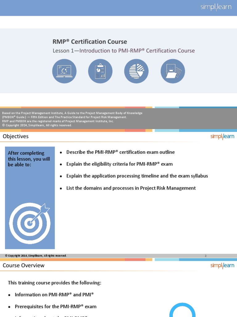 Lesson 01 - Introduction To PMI-RMP® Certification Course | PDF
