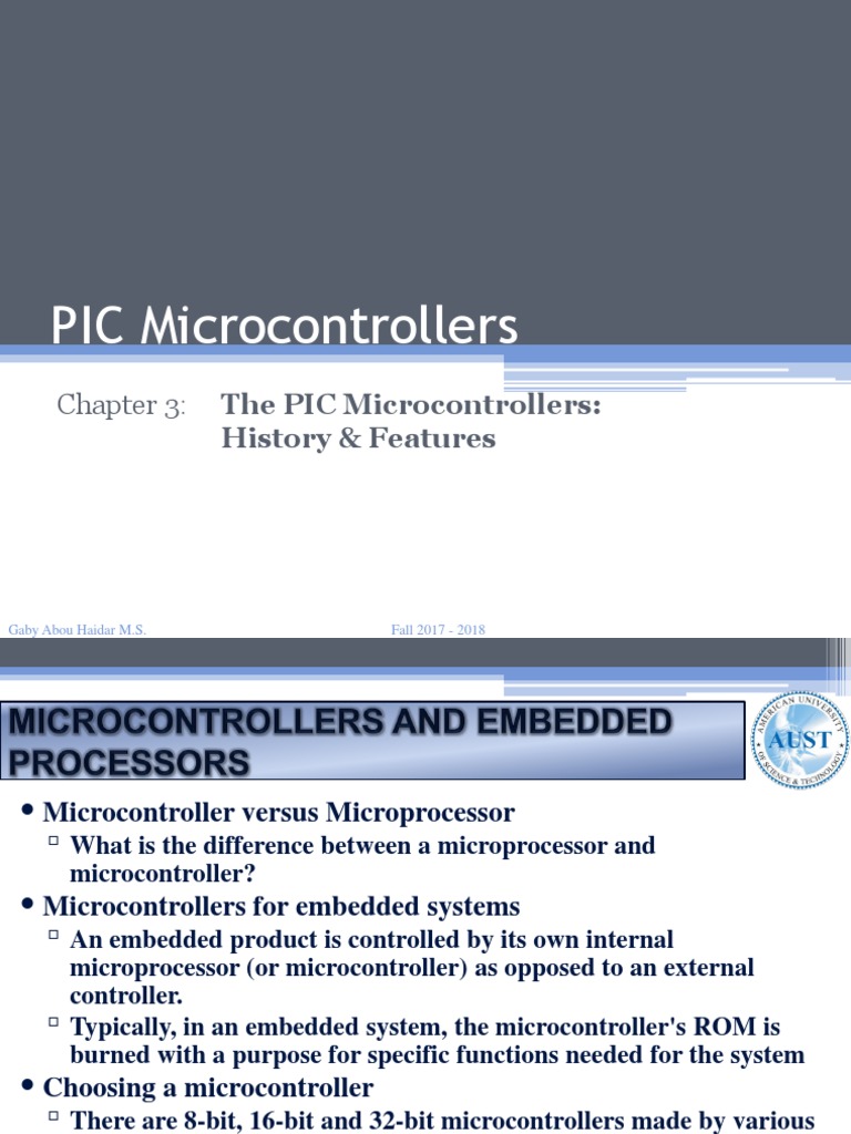 Chapter 3: The PIC Microcontrollers | PDF | Microcontroller | Read Only Memory