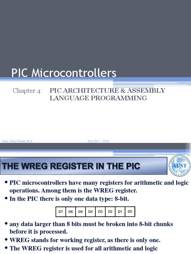 PIC Microcontrollers: Chapter 4: Pic Architecture & Assembly | PDF ...