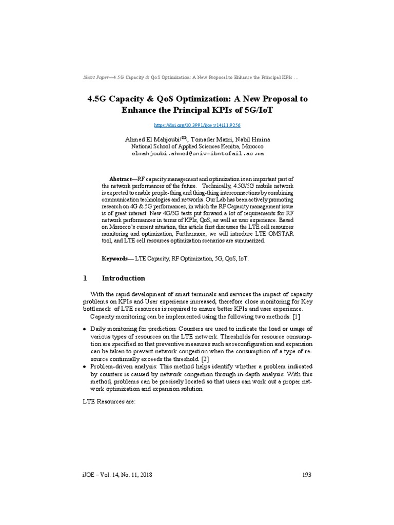 Factors Affecting PRB Usage | PDF | Lte (Telecommunication) | Quality ...