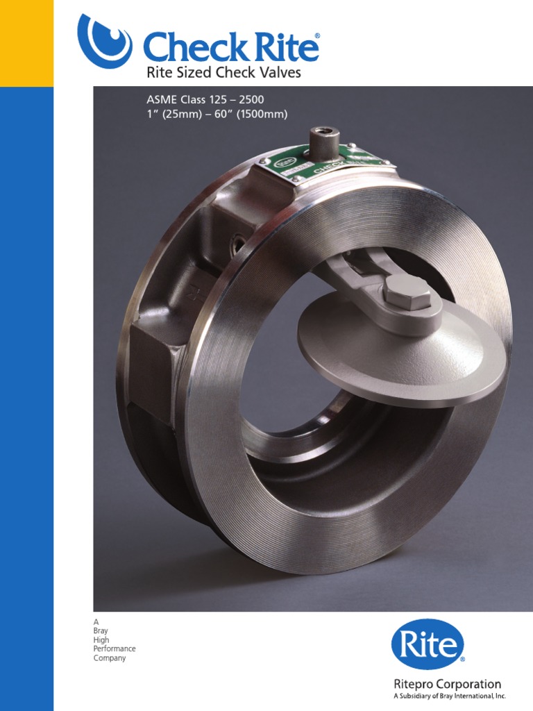 Rite Check Valves | PDF | Valve | Pipe (Fluid Conveyance)