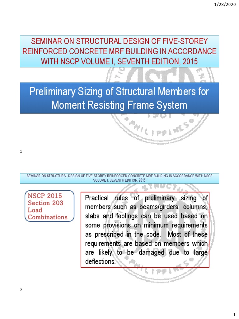 Preliminary sizing of structural members for 5-storey RC MRF building ...
