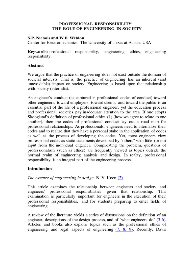 Professional Responsibility | PDF | Engineer | Design