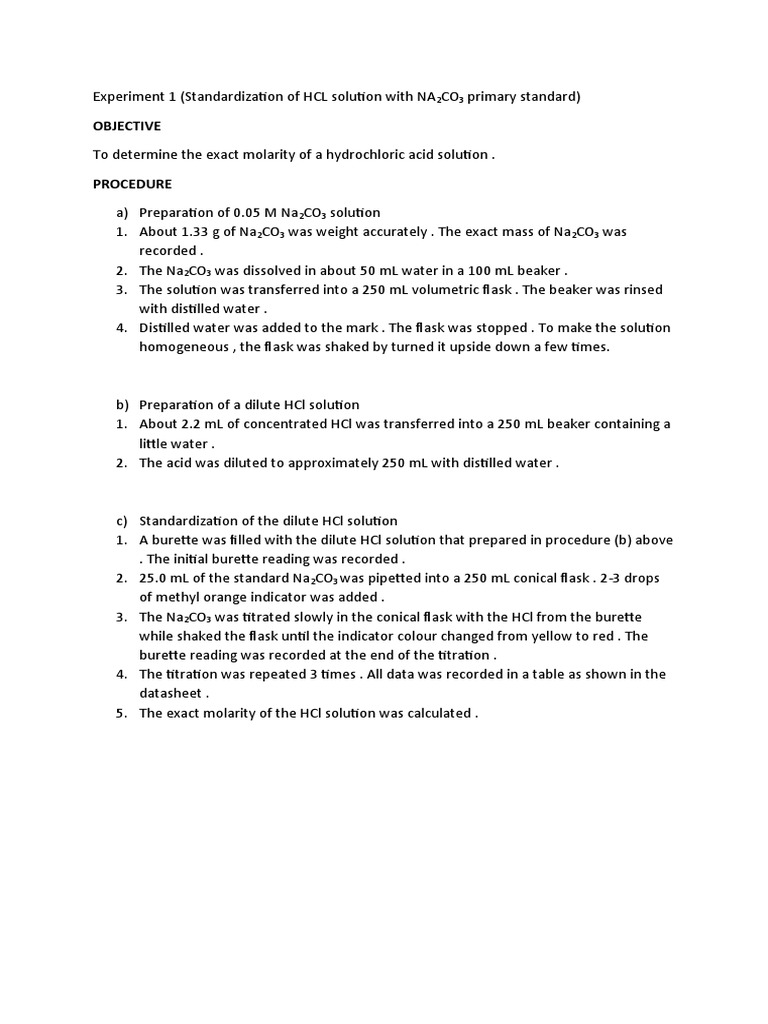 Experiment 1 Chm256 | PDF | Titration | Chemistry