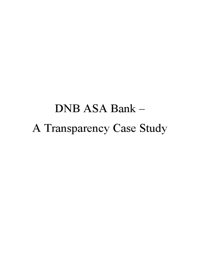 DNB ASA - Transparency Case | PDF | Outsourcing | Business