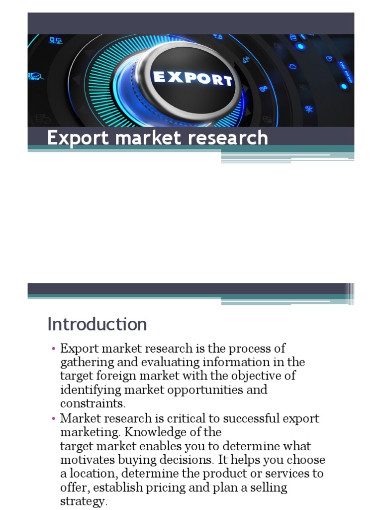 15 Export Market Research PDF | PDF