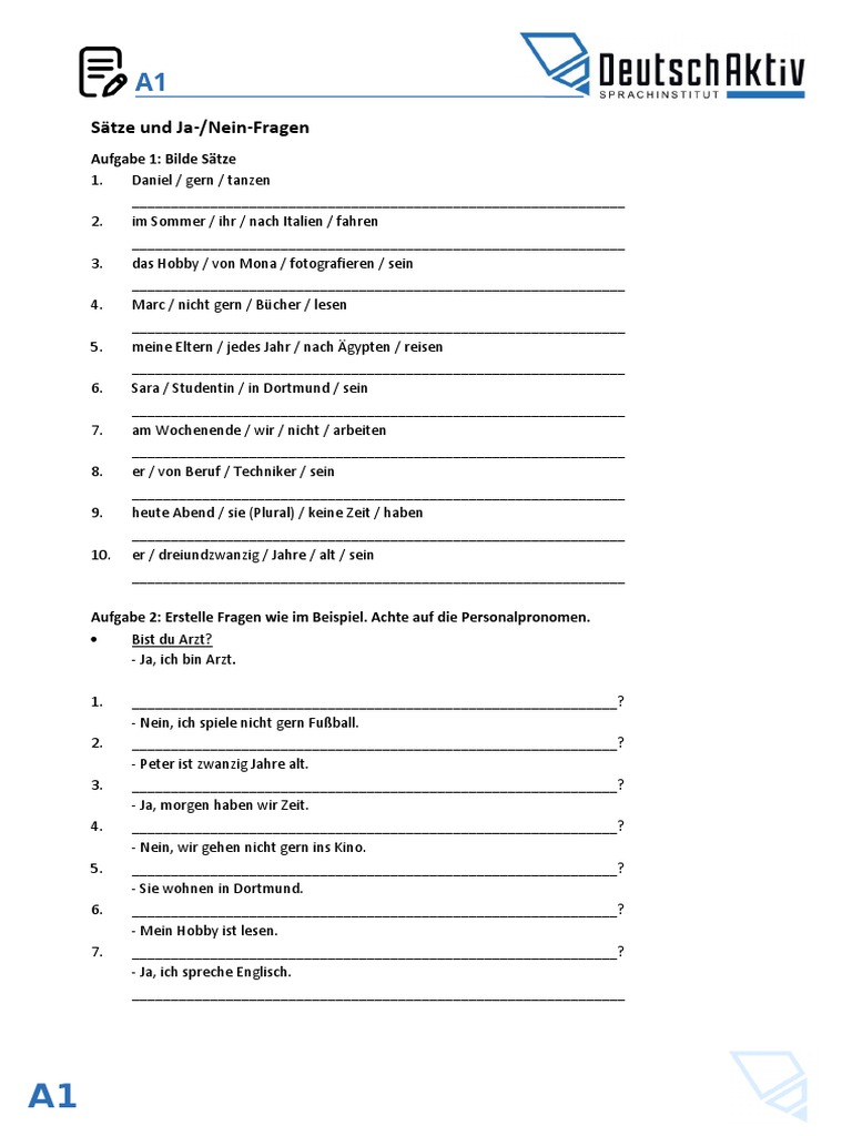 A1 Uebungen 02 PDF | PDF