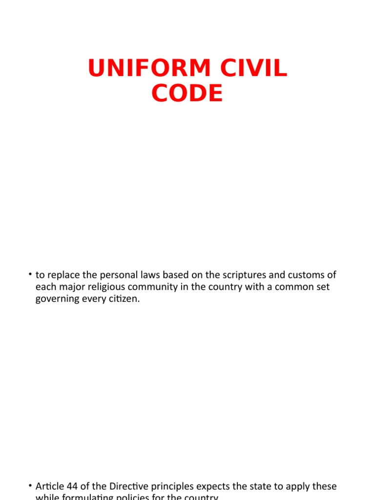 Uniform Civil Code | PDF