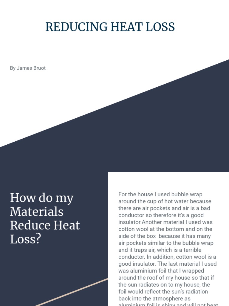 Reducing Heat Loss | PDF | Thermal Insulation | Heat Transfer