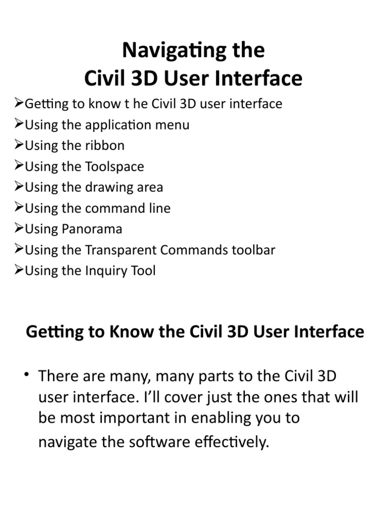 Autocad Civil 3D User Interface | PDF | Command Line Interface | Icon (Computing)