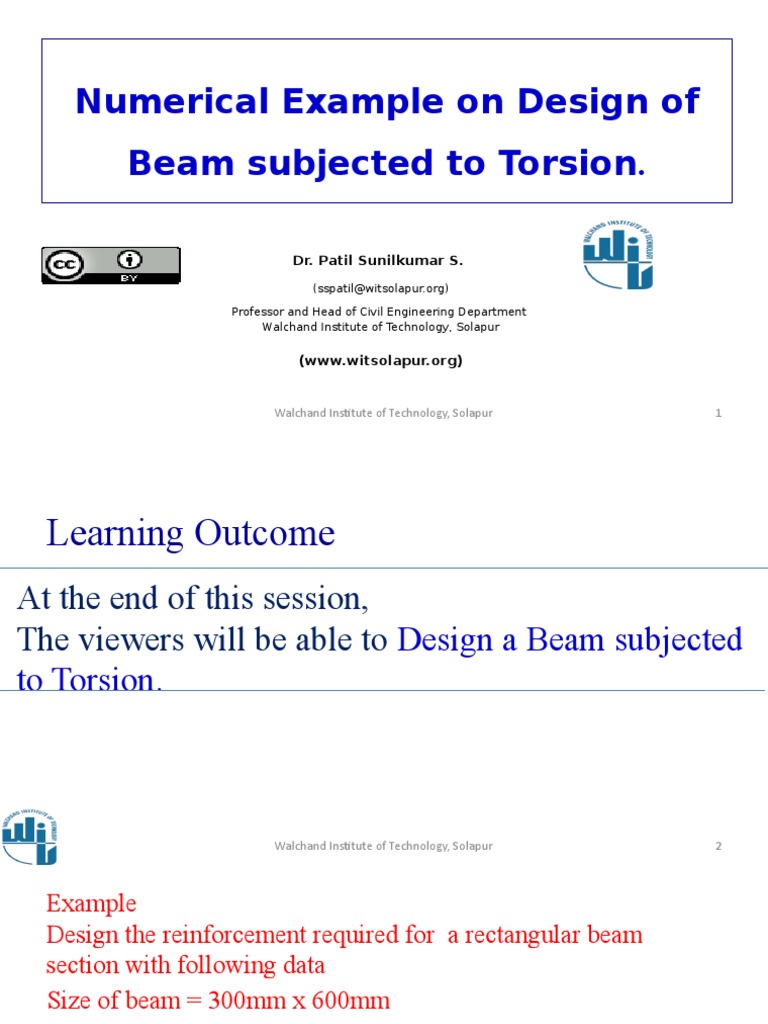 5 Numerical On Design of Beam Subjected To Torsion | PDF | Beam ...
