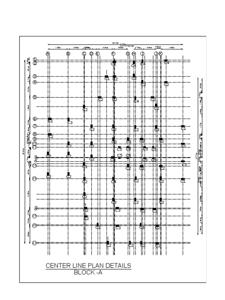 Center Line Plan Details Block - A: A B C DE F H 1 2 G I JK C2 C4 C4 C4 ...