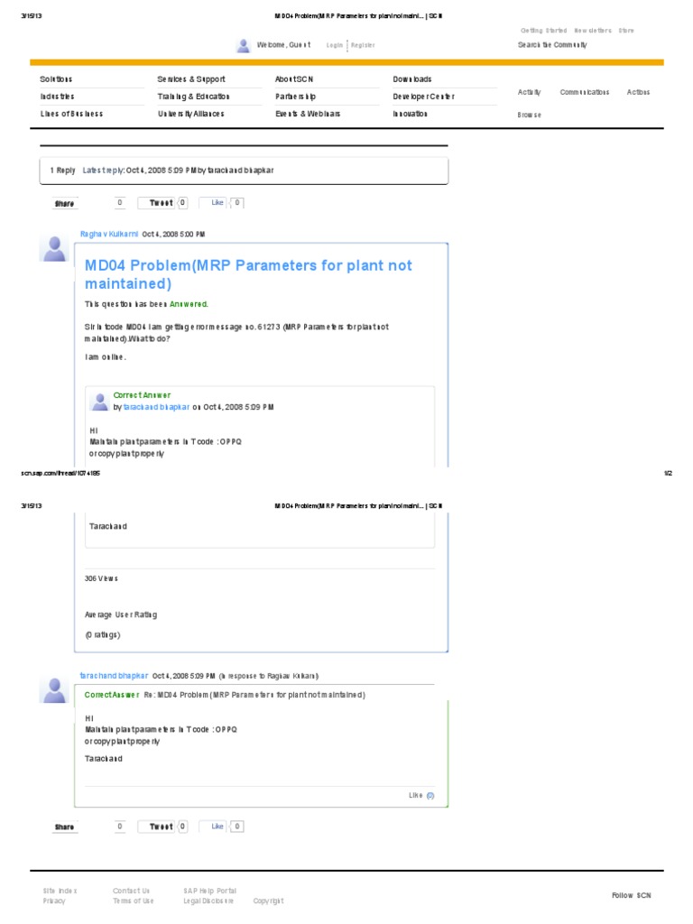 Problem MRP Parameters | PDF | Online Services | Communication