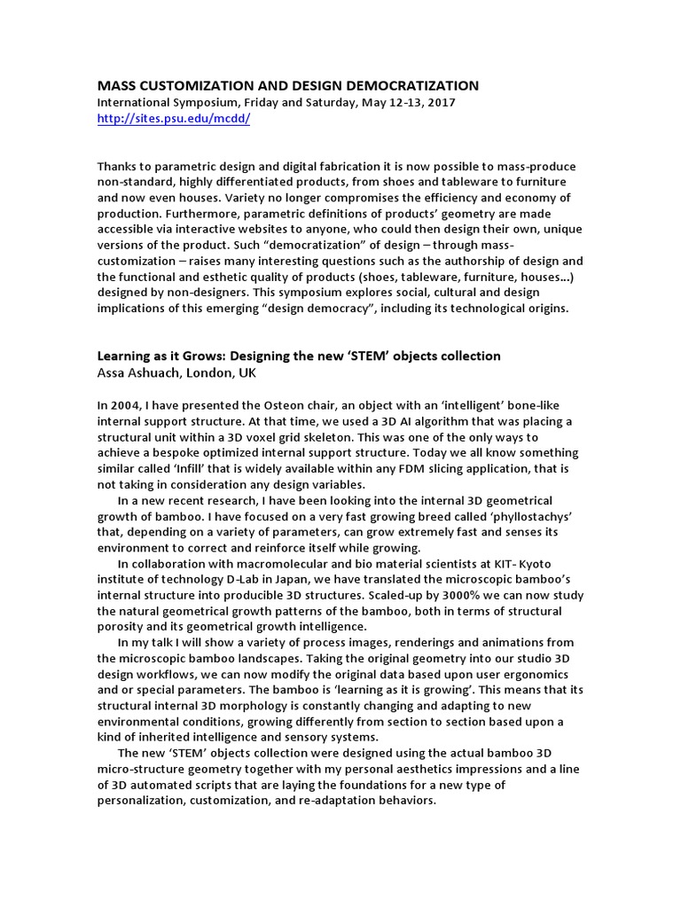 Mass Customization and Design Democratization | PDF | Design | Market ...