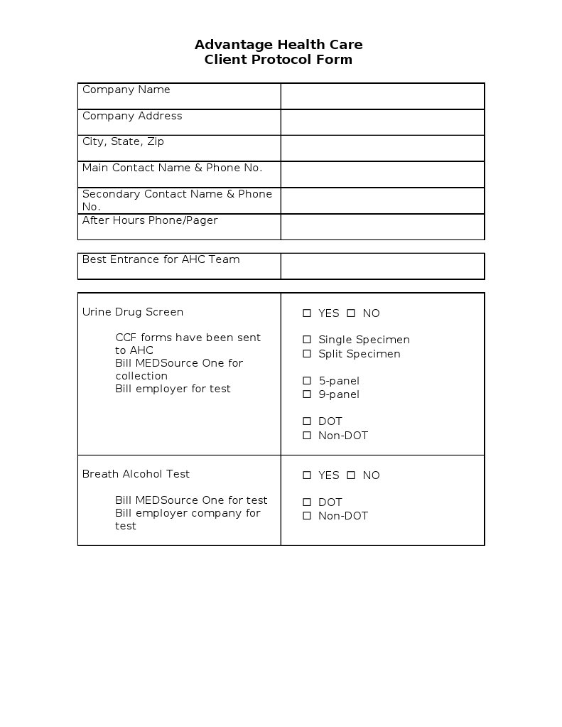 AHC Client Set Up Form | PDF