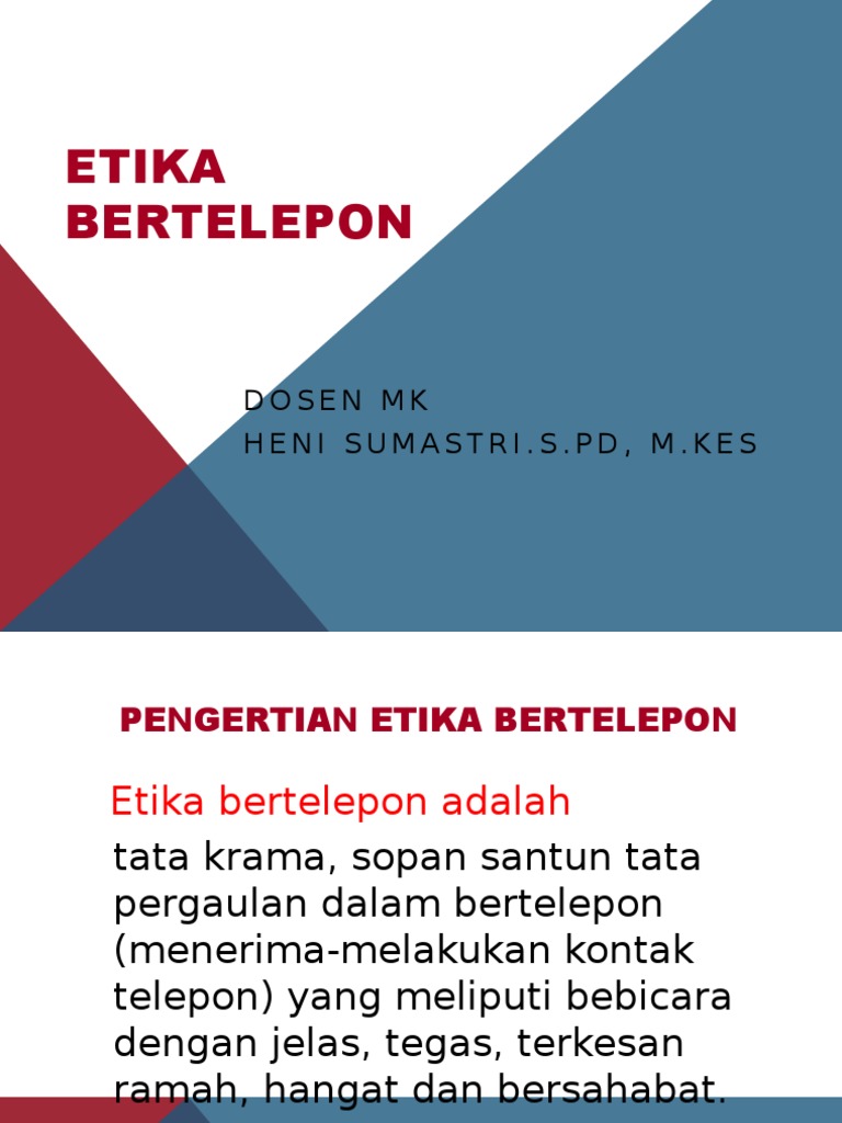 Etika Bertelepon | PDF