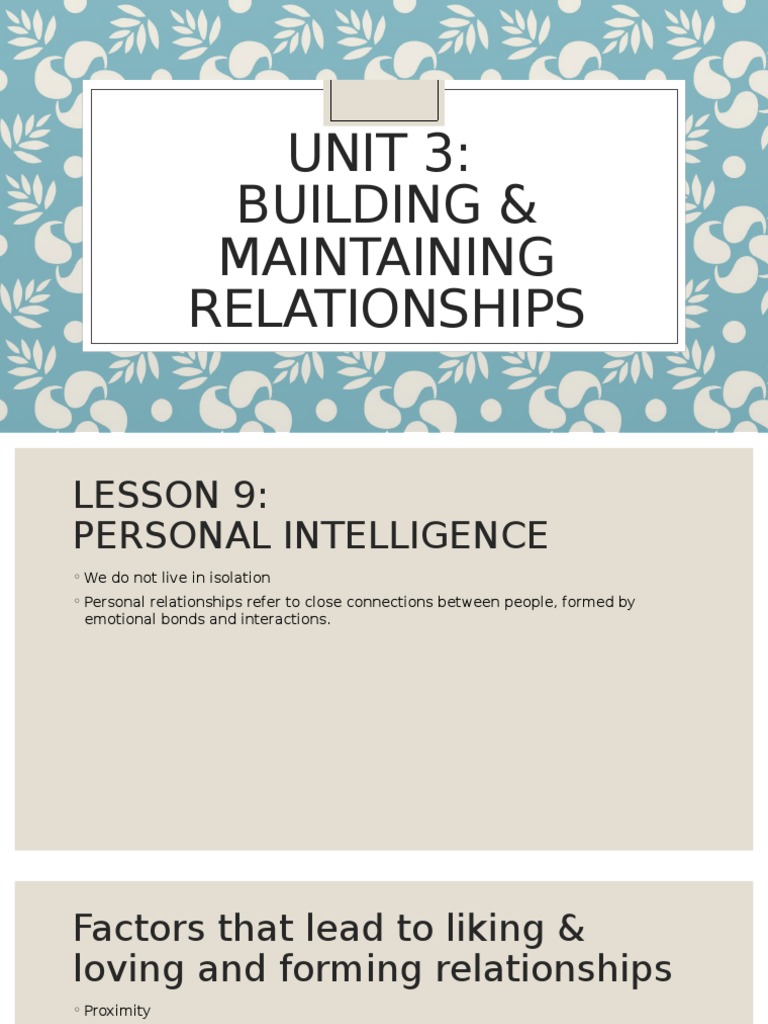 Unit 3: Building & Maintaining Relationships | PDF | Servant Leadership ...