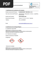 Hoja de Seguridad Lejía Concentrada Daryza | PDF | Reciclaje | Blanqueador