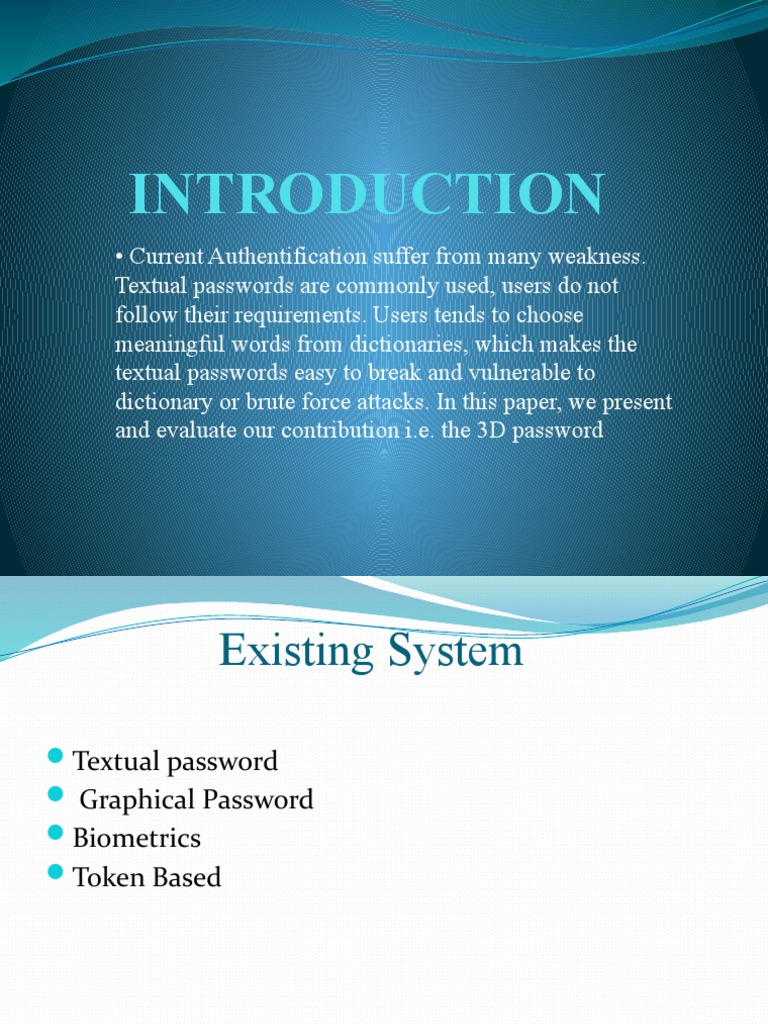 An Introduction To 3d Passwords A New Multifactor Authentication