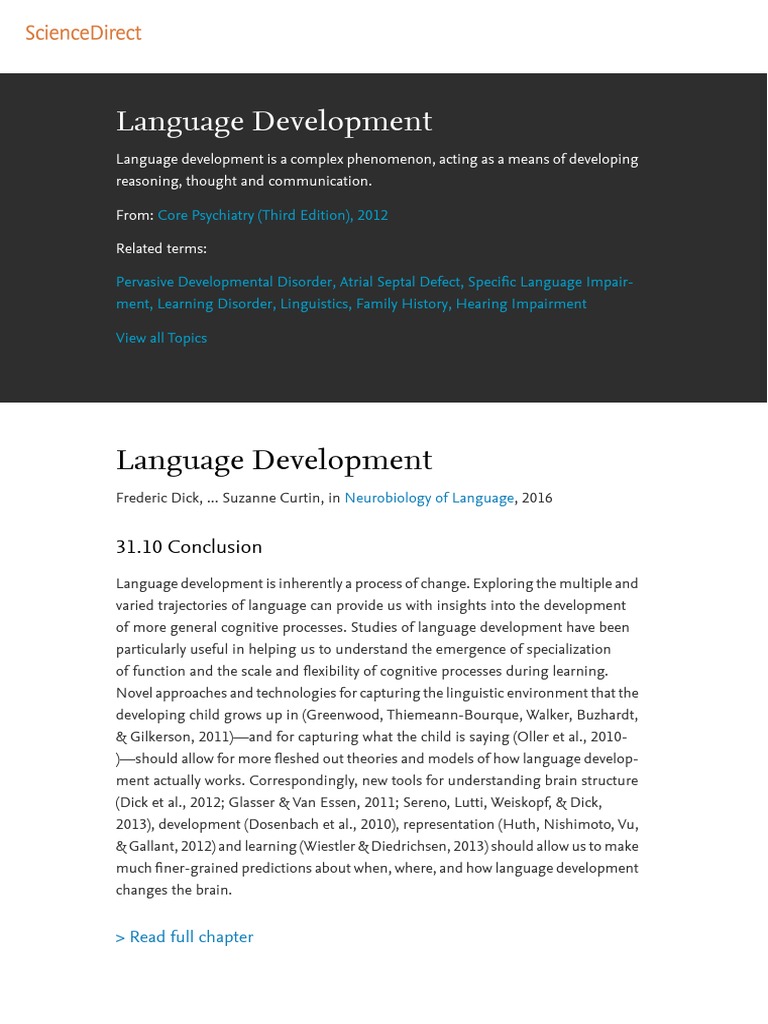 2012 Language Development | PDF | Language Development | Language Acquisition