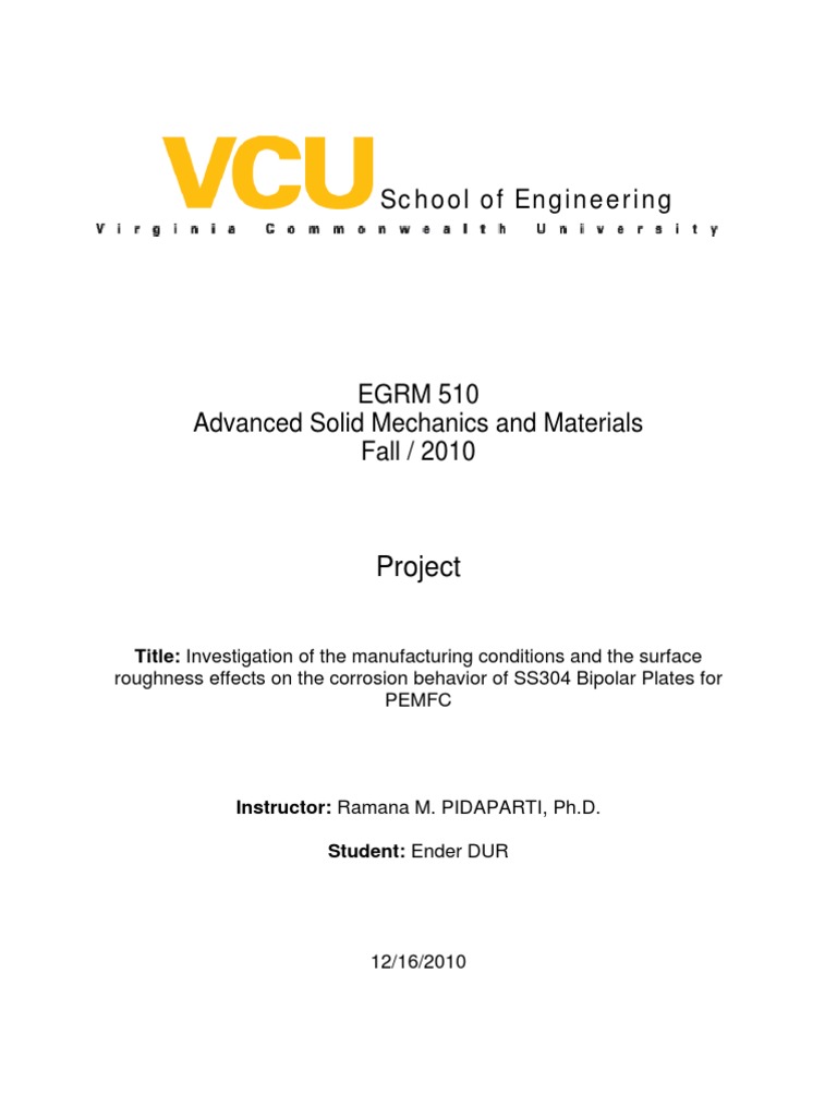 Project Corrosion 12-16.2010 | PDF | Fracture | Wear