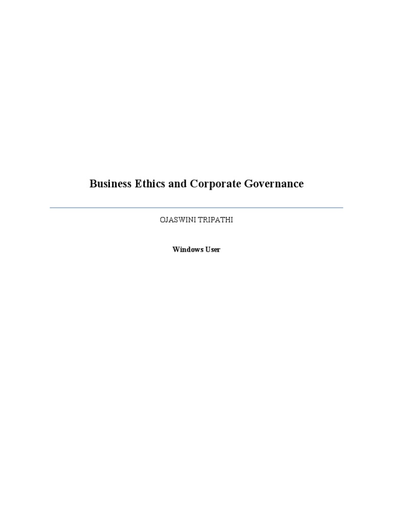Corporate Governance | PDF | Business Ethics | Corporate Governance
