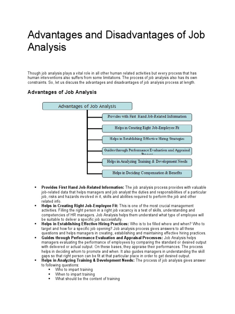 Job Analysis: Pros and Cons Explained | PDF | Human Resource Management ...
