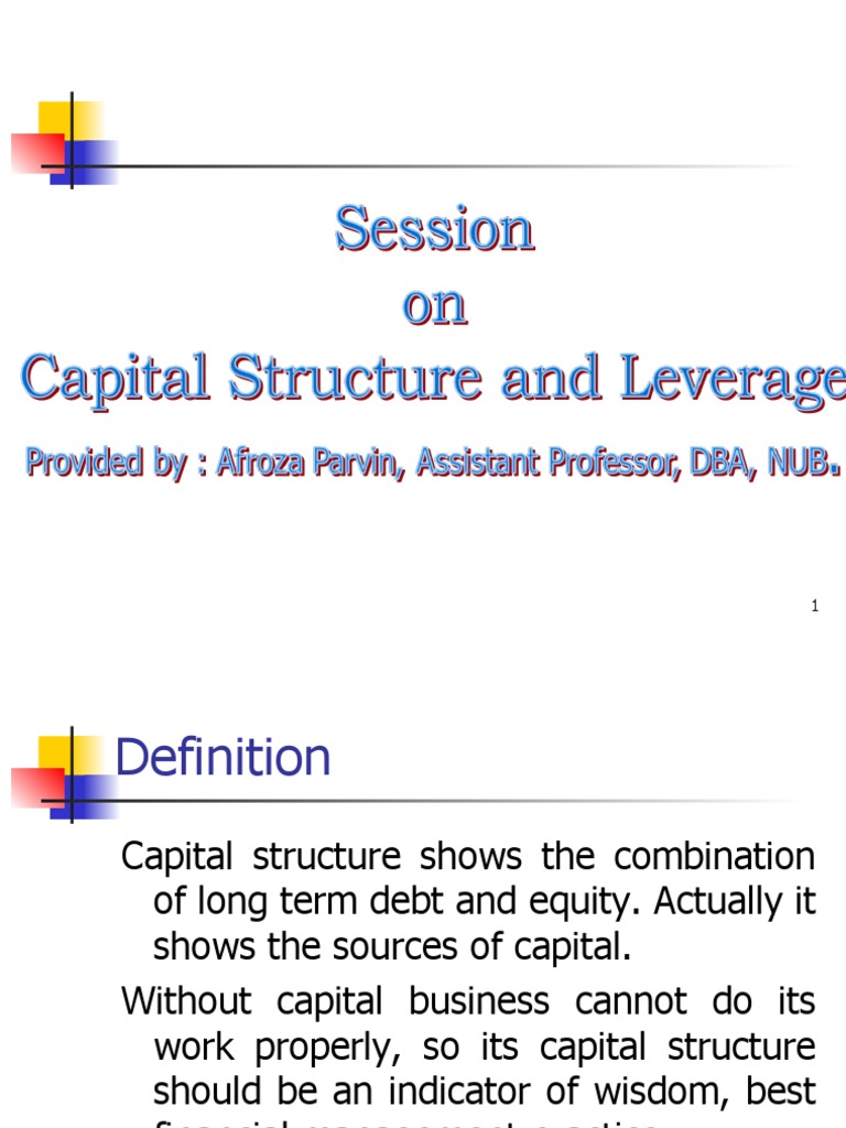 Chapter 3 Capital Structure and Leverage | PDF | Leverage (Finance ...