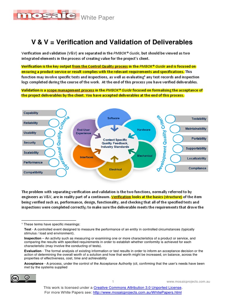 01-Verification and Validation of Deliverables | PDF | Verification And ...