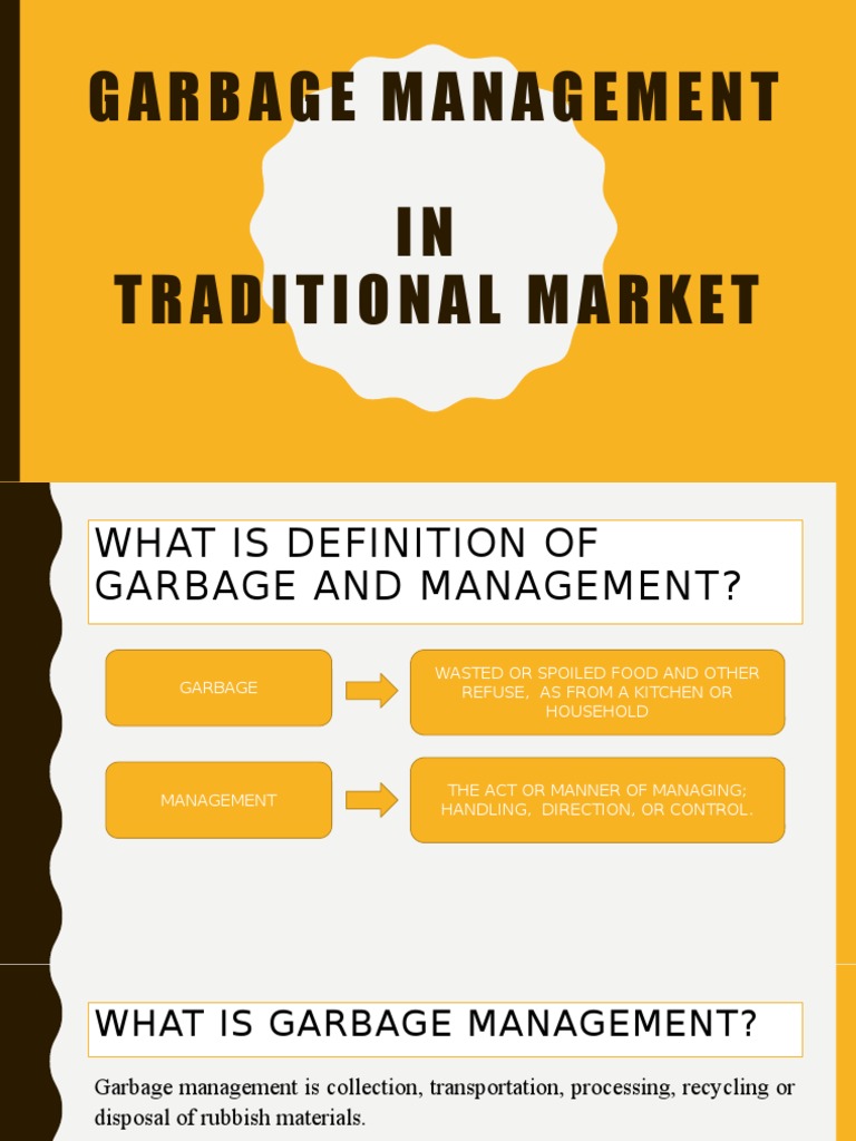 Garbage Management IN Traditional Market | PDF | Waste Management ...