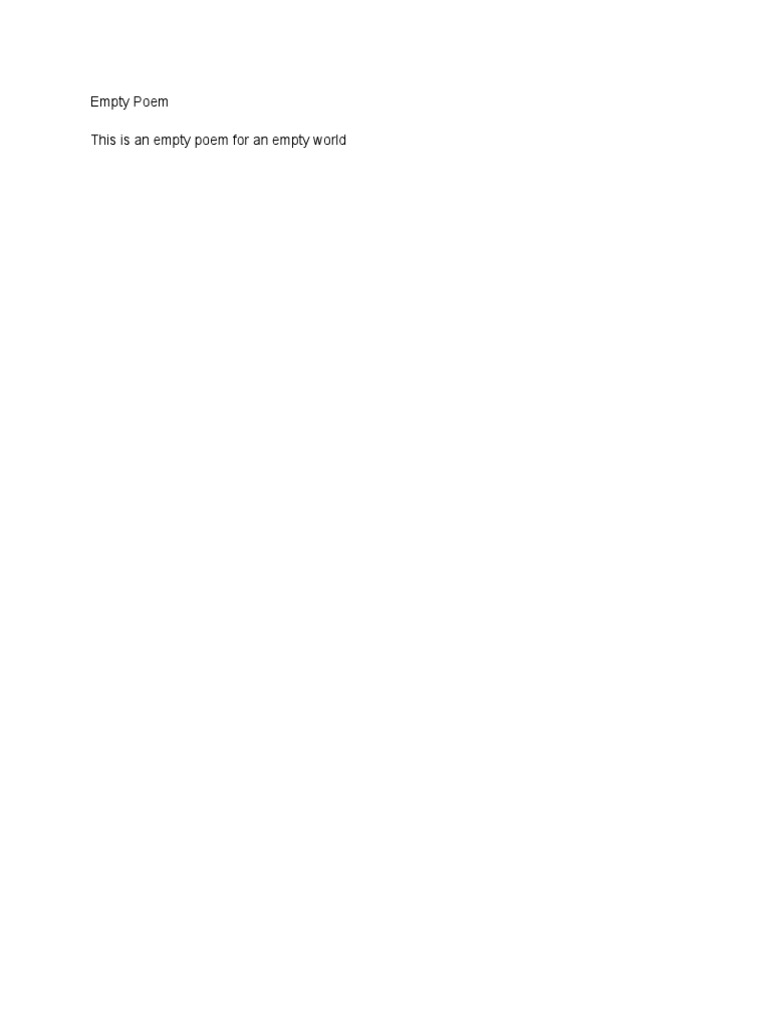 Empty Poem | PDF