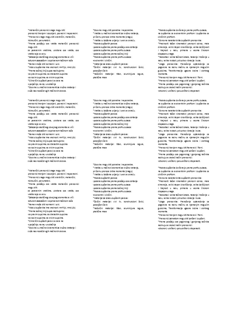 Mehanički Prenosnici Snage Mogu Biti | PDF