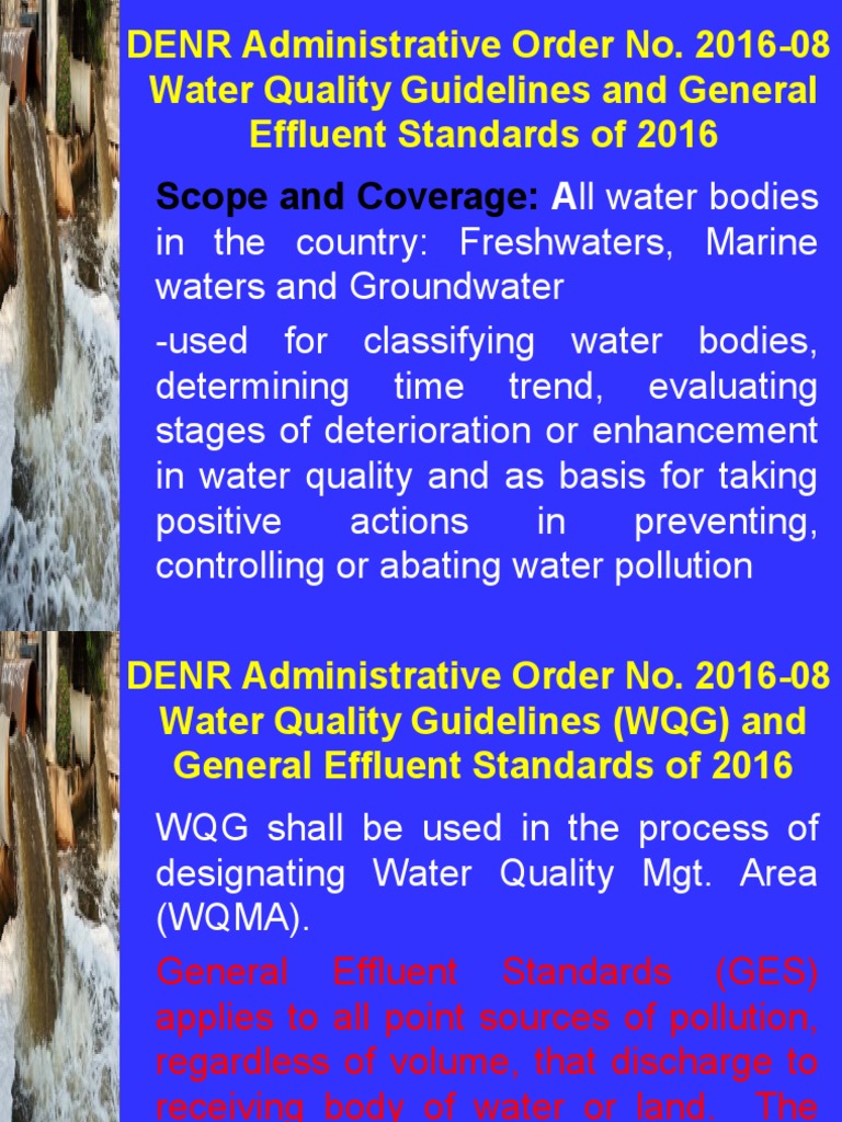 DENR 2016-08 Water Quality Standards | PDF | Water Quality | Water