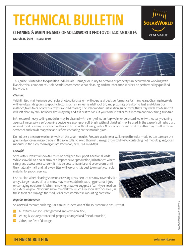 Solar Panel Cleaning & Maintenance Guide | PDF | Photovoltaic System ...