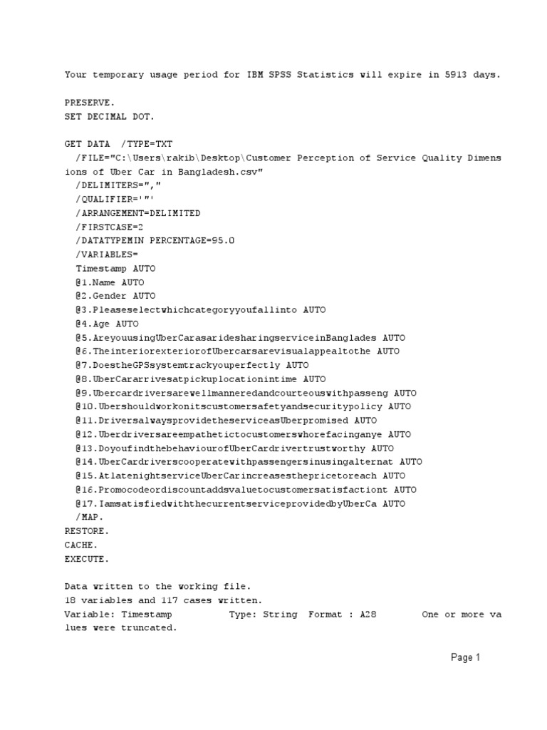 SPSS Uber Output | PDF | Errors And Residuals | Regression Analysis