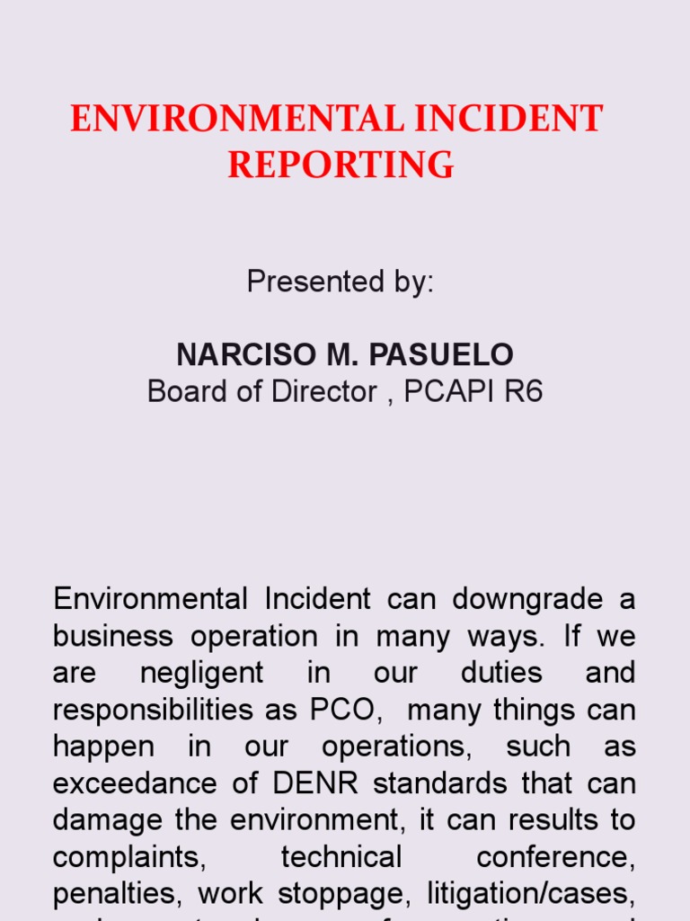 Incident Investigation and Reporting | PDF | Oil Spill | Air Pollution